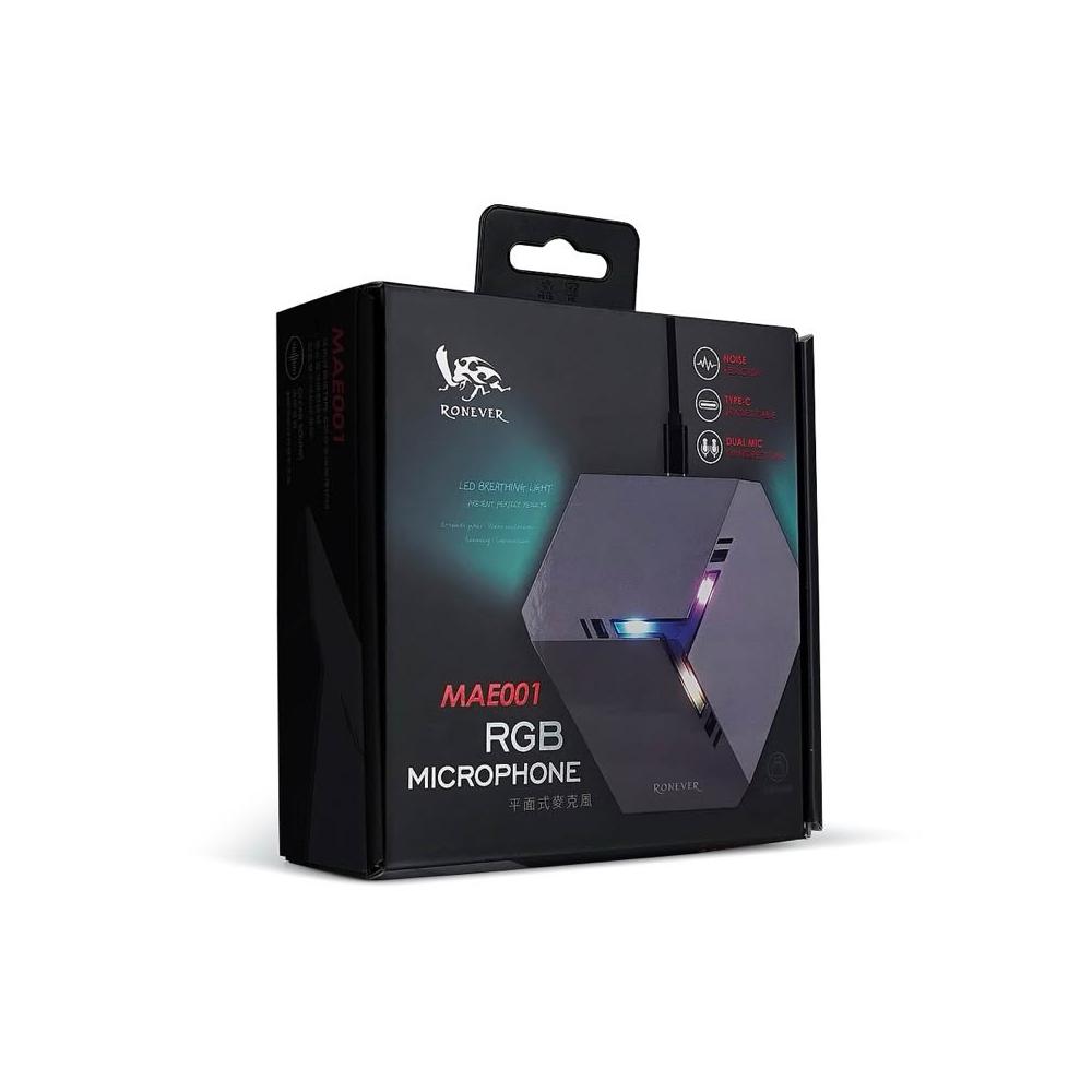 【RONEVER】MAE001 RGB平面麥克風 電競風格 不遮擋視線 平面式麥克風