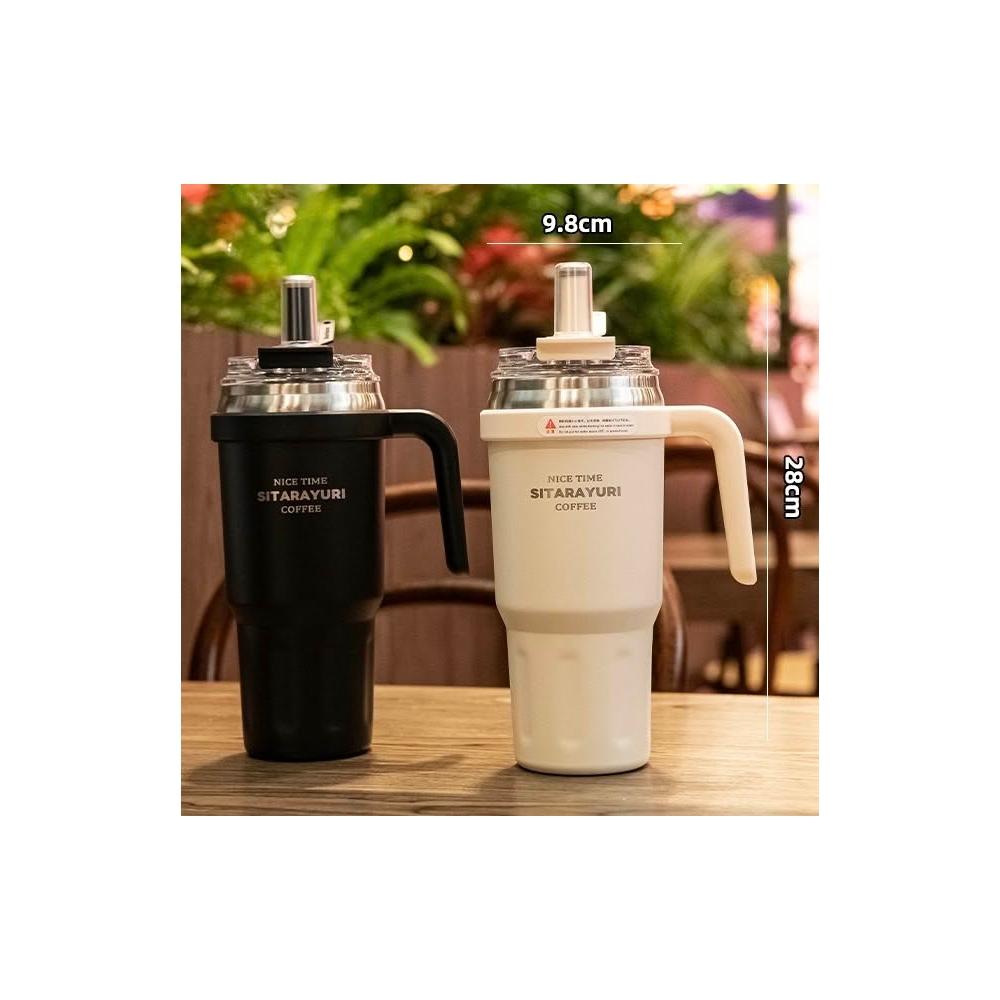 買一送一 ♥️ SITARAYURI 780ML大容量手把大象杯/冰霸杯/保溫杯 贈吸管 夏季最潮新品 ( 304不鏽鋼冰壩杯 手提保溫瓶 隨行杯 冰霸杯 旋轉杯蓋 咖啡杯 飲料杯 珍奶杯 )