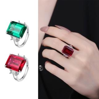 【KEDDY】開口戒指-人造鴿血紅-女戒-戒指-歐美戒指-復古個性-S925純銀-祖母綠戒指-禮物-指環-純銀戒指-寶石戒指