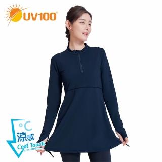 【UV100】抗UV-涼感水母戲水長版上衣-女BE25081戲水、防曬、UPF50+