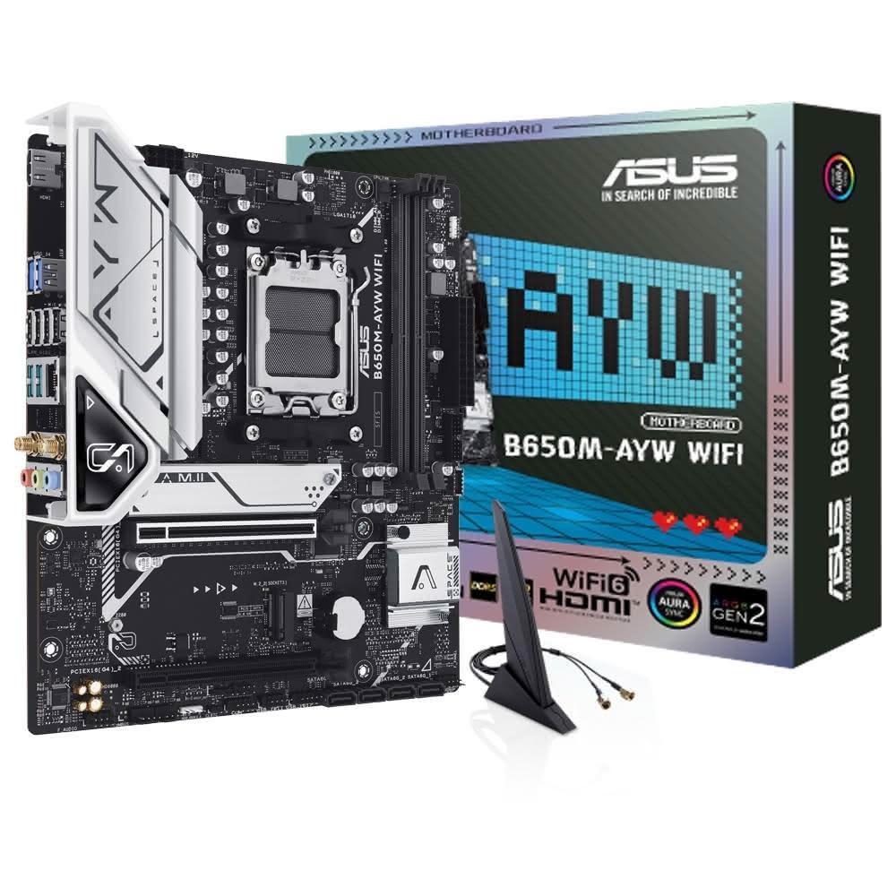 【ASUS 華碩】B650M-AYW WIFI AM5主機板MATX/3+2年保)(任搭價)