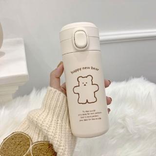 韓國INS風可愛小熊保溫杯450ml(可愛水壺 304不鏽鋼保溫杯 保溫瓶 便攜水壺 可愛杯子 抽獎禮物 辦公小物 餐廚 家居日用品 送禮 生日禮物 交換禮物 )