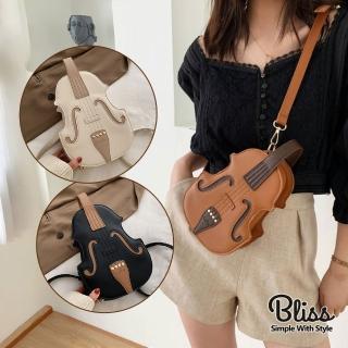 【Bliss BKK】復古3 way小提琴造型包 側背包 後背包 手拿包 (3色可選)