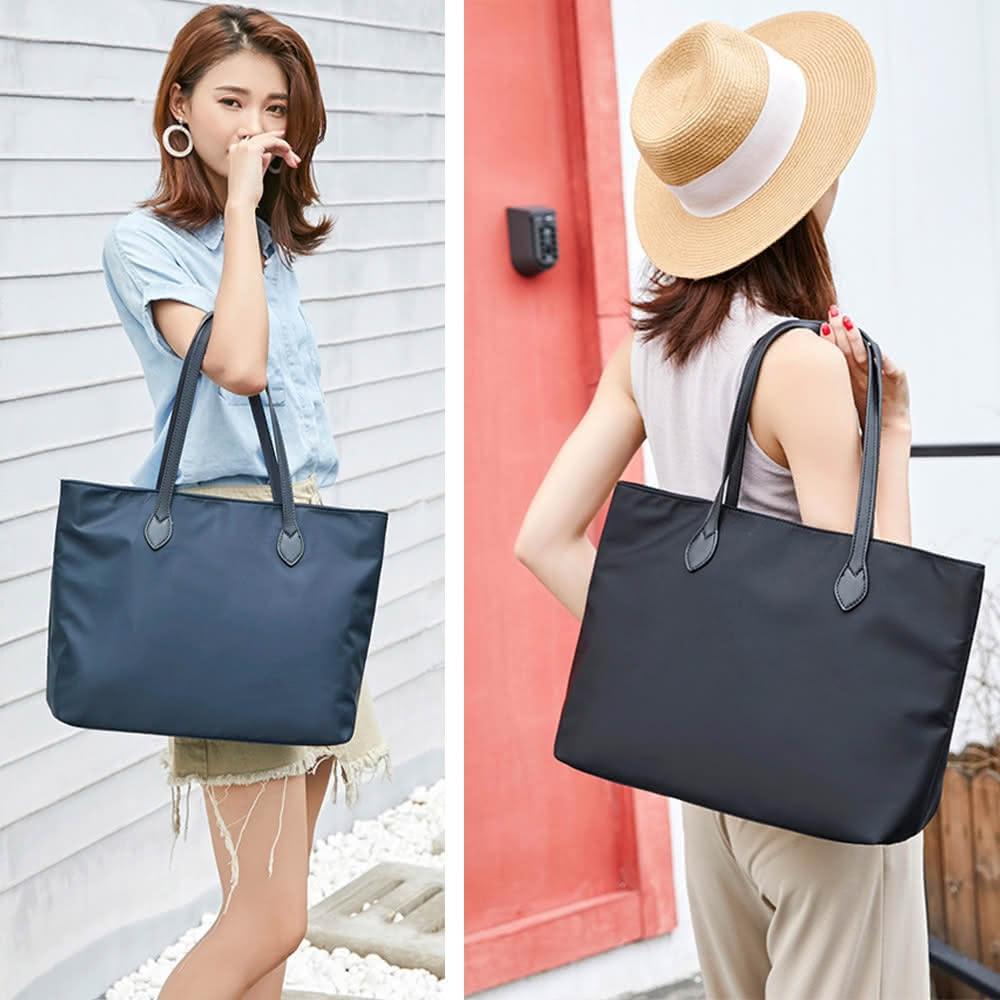 【MoonDy】女生包包 托特包 尼龍包包 肩背包 腋下包 A4包包 上班通勤包 防水包 包包女 黑色包包