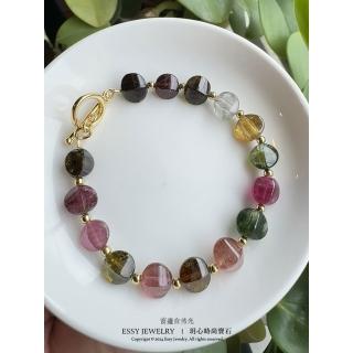 玥心 時尚寶石｜老礦碧璽 楊桃造型手環 Essy Jewelry