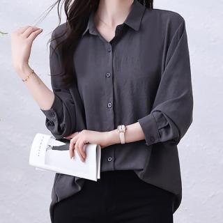 【麗質達人】3269翻領長袖襯杉-三色LY (L-5XL)