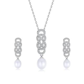 【Paiya 派亞】時尚淡水珍珠套裝 S925銀簡約耳釘項鏈交換禮物/過年送禮