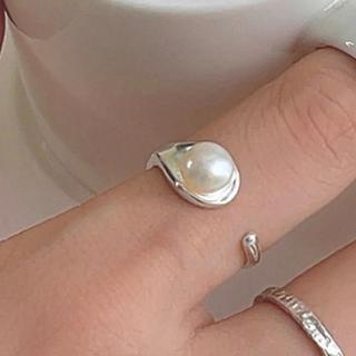 【KEDDY】開口戒指-可調式戒指-S925純銀戒指-情人節禮物-女生禮物-戒指-銀戒-珍珠戒指-法式戒指-日系戒指