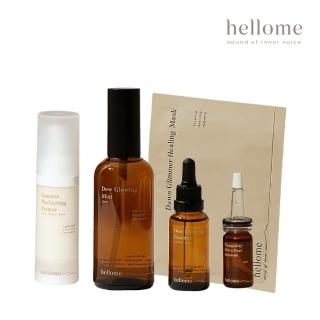 【hellome】美肌亮白新星組(美白精華 30ml＆美白化妝水 100ml＆隔離乳 30ml＆拋光安瓶 10ml＆修護面膜 5入)