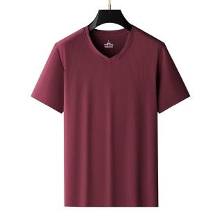 2025夏季 M-9XL 150公斤大呎碼 冰絲 t shirt 冰絲t恤 薄t恤 速乾t恤 體恤衫 排汗衫 排汗衫 男 運動上衣 戶外釣魚衣 涼感短袖 v領 t恤 男