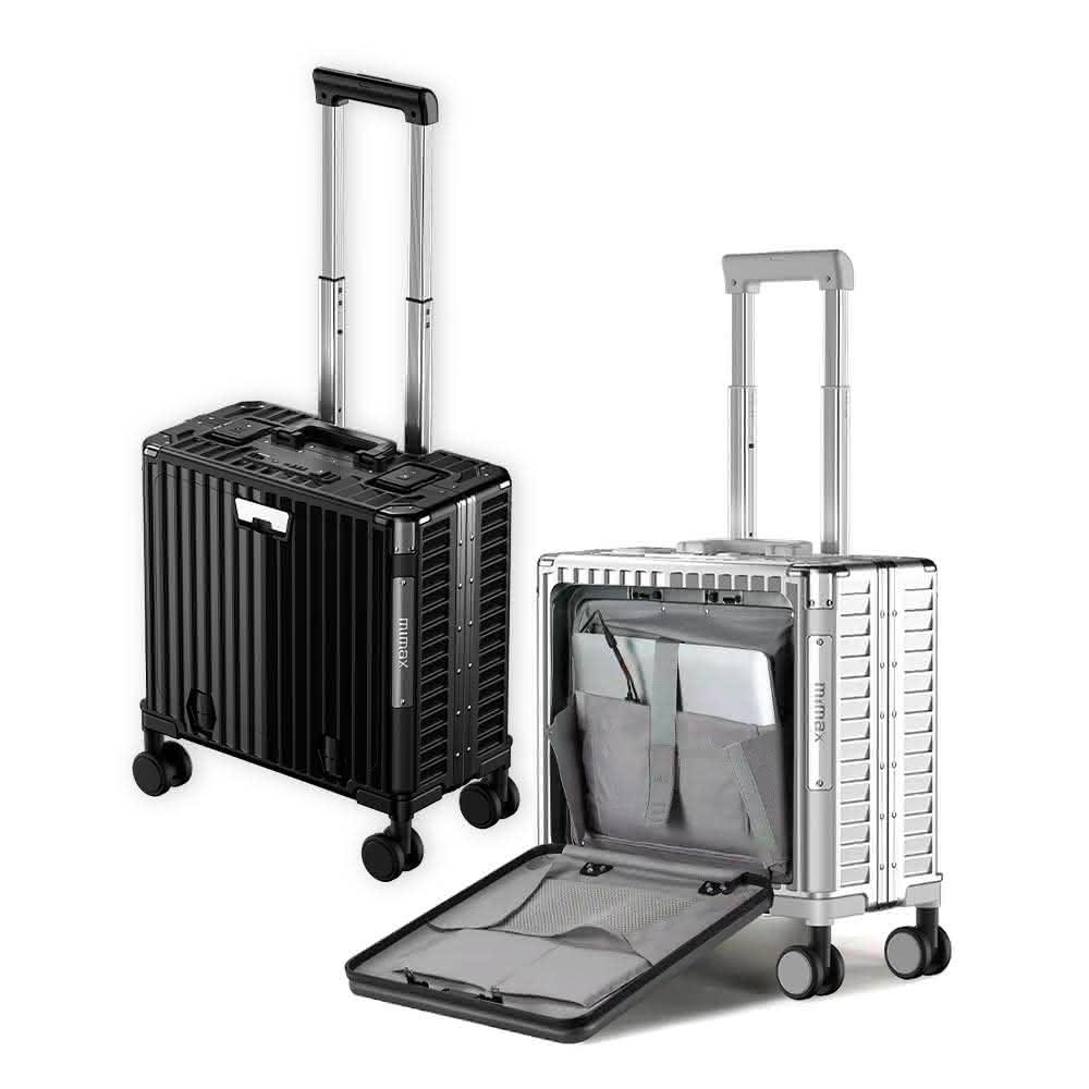 【mimax 米覓】輕巧隨行多功能行李箱18吋二檔可調拉桿 前倉獨立層設計海關鎖 靜音萬像滾輪