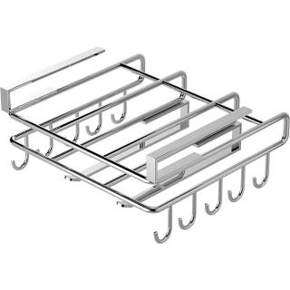 新品免運 X1AW 免釘廚房櫥櫃下懸掛砧闆架免打孔壁掛式不銹鋼收納置物杯架zw