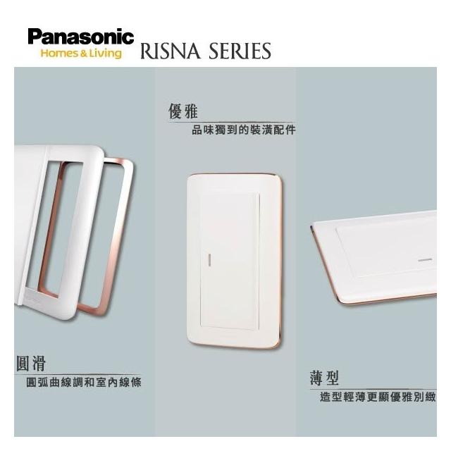 【Panasonic 國際牌】國際牌 RISNA系列【WNF151236W接地雙插座+蓋板(三種樣式)】5.5mm²絞線用 插座