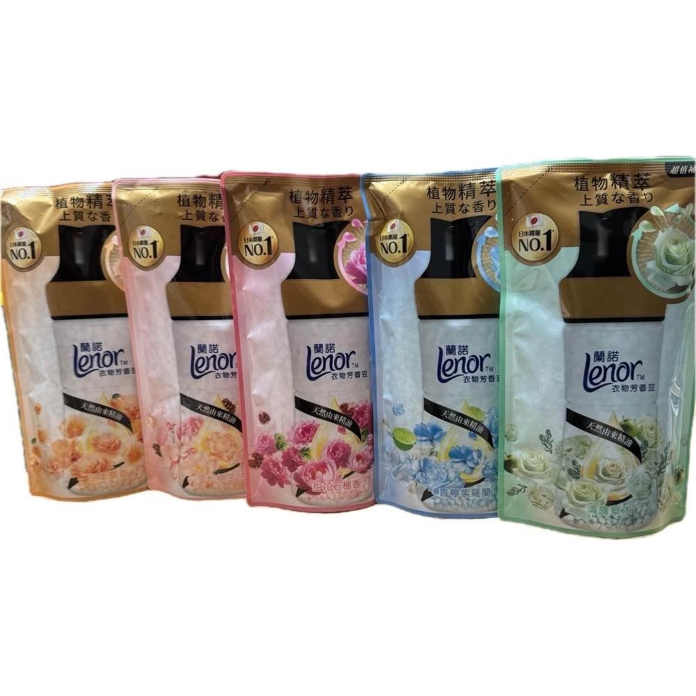 【Lenor 蘭諾】蘭諾衣物芳香豆/香香豆 440ml補充包x10 (甜花石榴香/清晨草木/青檸紫羅蘭/甜柔麝香)