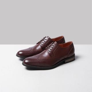 Vanger 翼紋雕花皮鞋 - Va145咖 真皮 紳士 商務 雕花 休閒 男 皮鞋