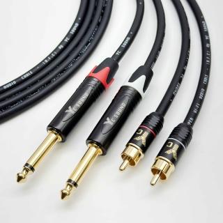 【YC Sound】1.5米 高級手工線 RCA轉6.3mm 訊號線 RCA音頻連接線 6.5mm轉RCA AV線 監聽喇叭線