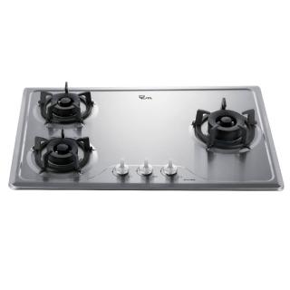 【喜特麗】JT-GC309S 三口檯面爐 (含標準安裝)｜檯面爐｜三口爐｜僅右邊大爐｜不銹鋼面板｜鑄鐵爐架｜