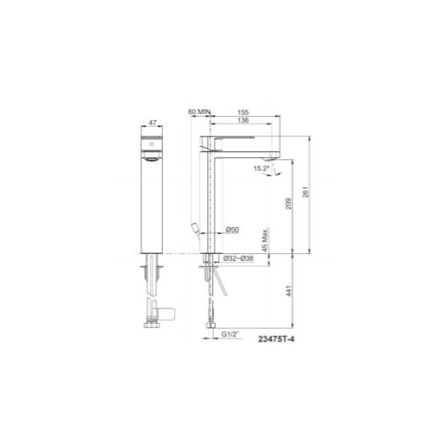 【KOHLER】美國KOHLER Parallel加高臉盆龍頭K-23475T-4-BRT(幻境銀)