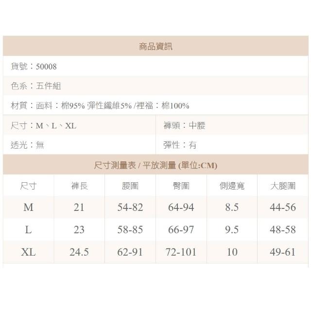 【香草甜心】五件組 藕粉色的浪漫中腰包臀嬰兒棉純棉內褲【50008】少女內褲