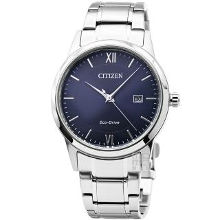 【CITIZEN 星辰】柒號本舖】 CITIZEN星辰ECO DRIVE光動能鋼帶男錶-藍 / AW1780-84L